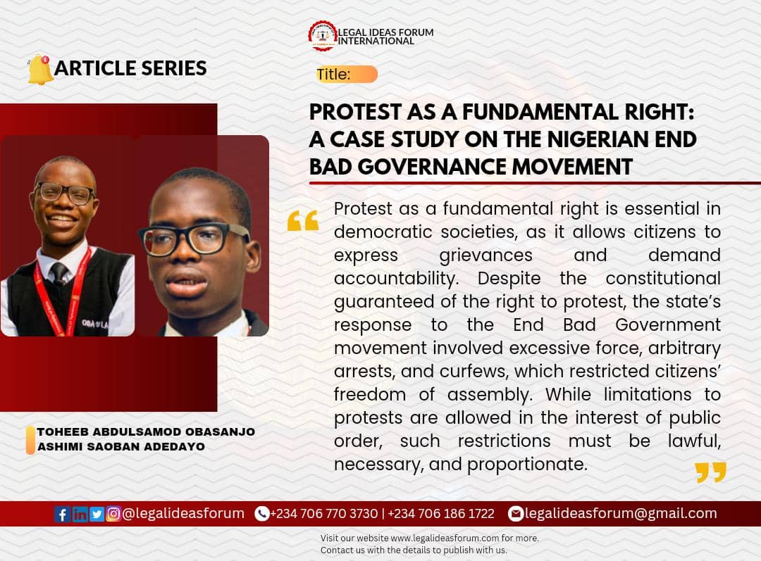 Protest As A Fundamental Right : A Case Study On The Nigerian End Bad ...
