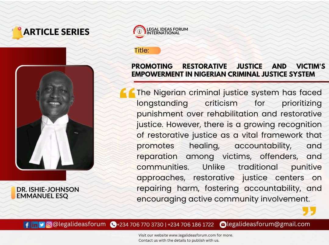 Promoting Restorative Justice and Victims' Empowerment in Nigerian ...